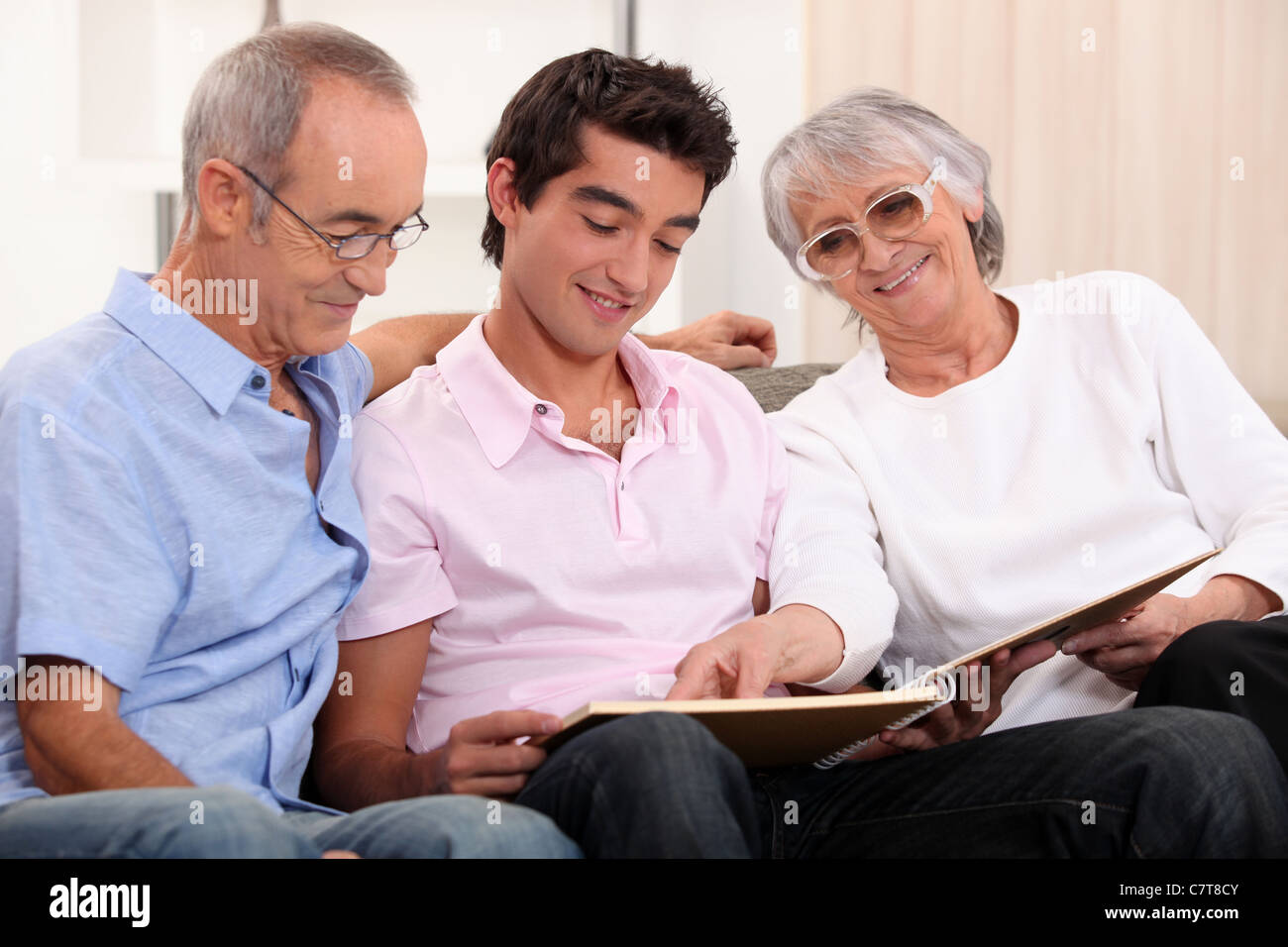grandparents spending time with their grandson Stock Photo - Alamy