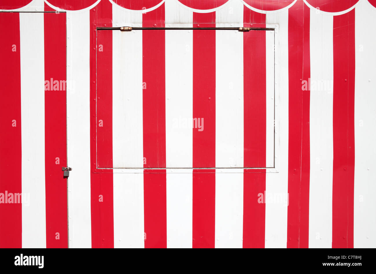 Closed Striped Food Stall Stock Photo - Alamy