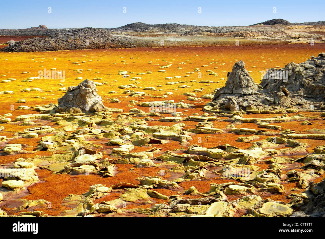 Ethiopia, Danakil depression, Dallol volcanic lake, 116m below sea ...