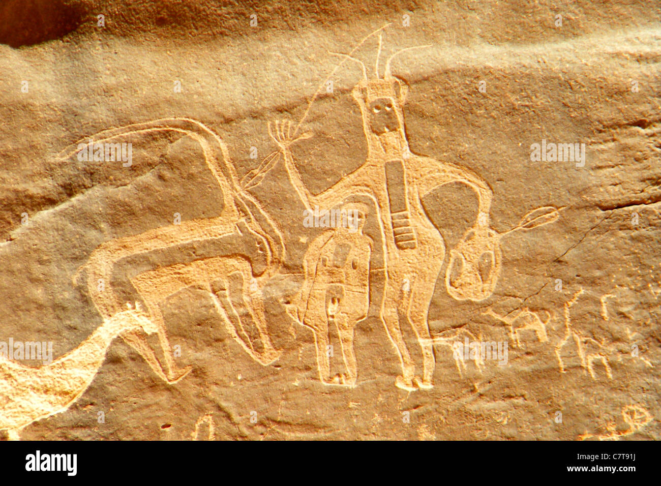 Saudi Arabia, archaeological site, rock engravings Stock Photo - Alamy