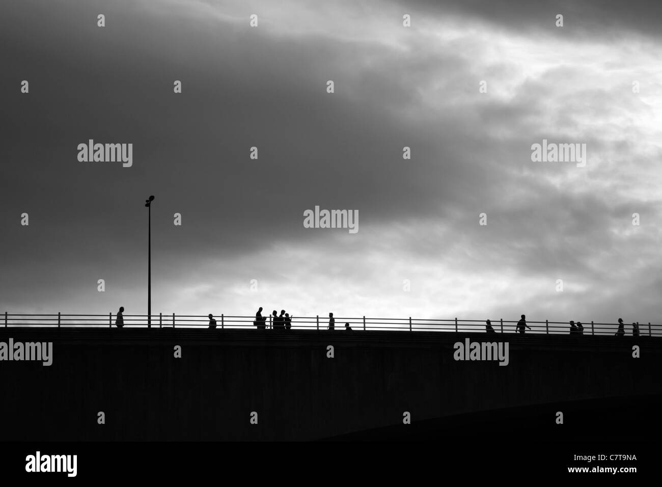 Pedestrians walking over Waterloo Bridge, South Bank, London, UK Stock ...