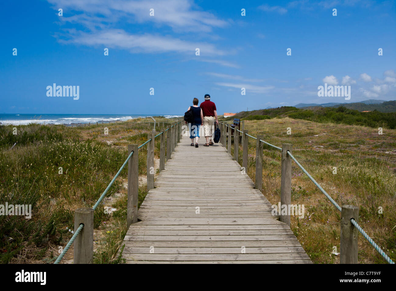 Afife beach walkway, Portugal Stock Photo - Alamy