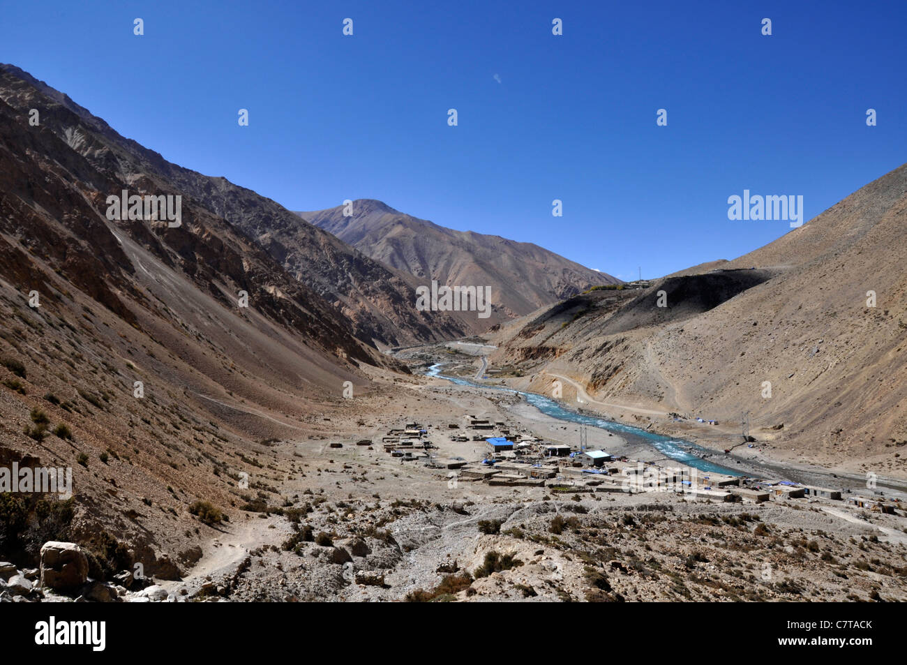 Hilsa-Karnali and Shergoan-Tbet view from Chornagla hill, Hilsa, Nepal ...