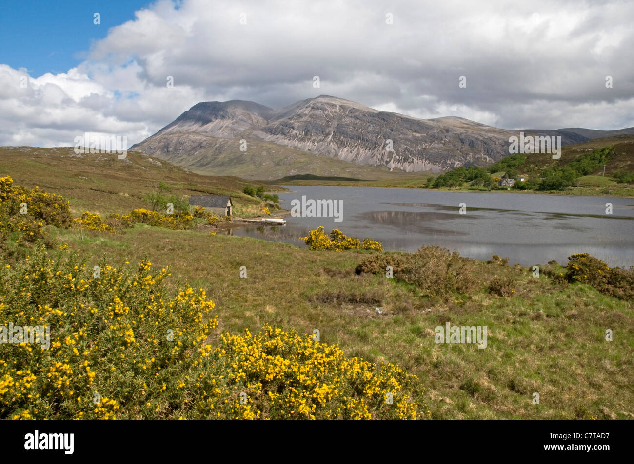 Loch Stack in the far northwest highlands of Scotland, with Arkle ...