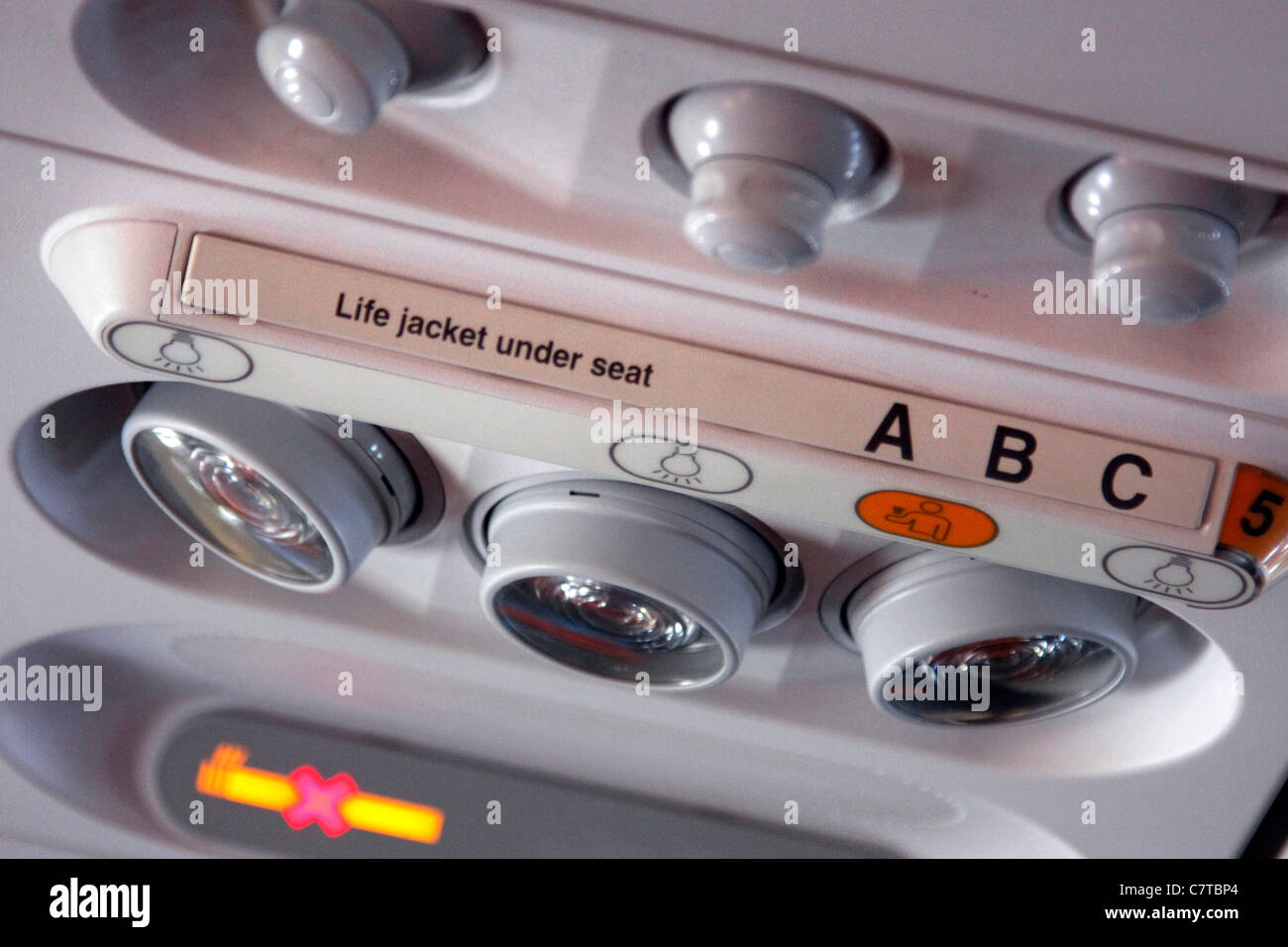 Interior detail of an airplane Stock Photo - Alamy