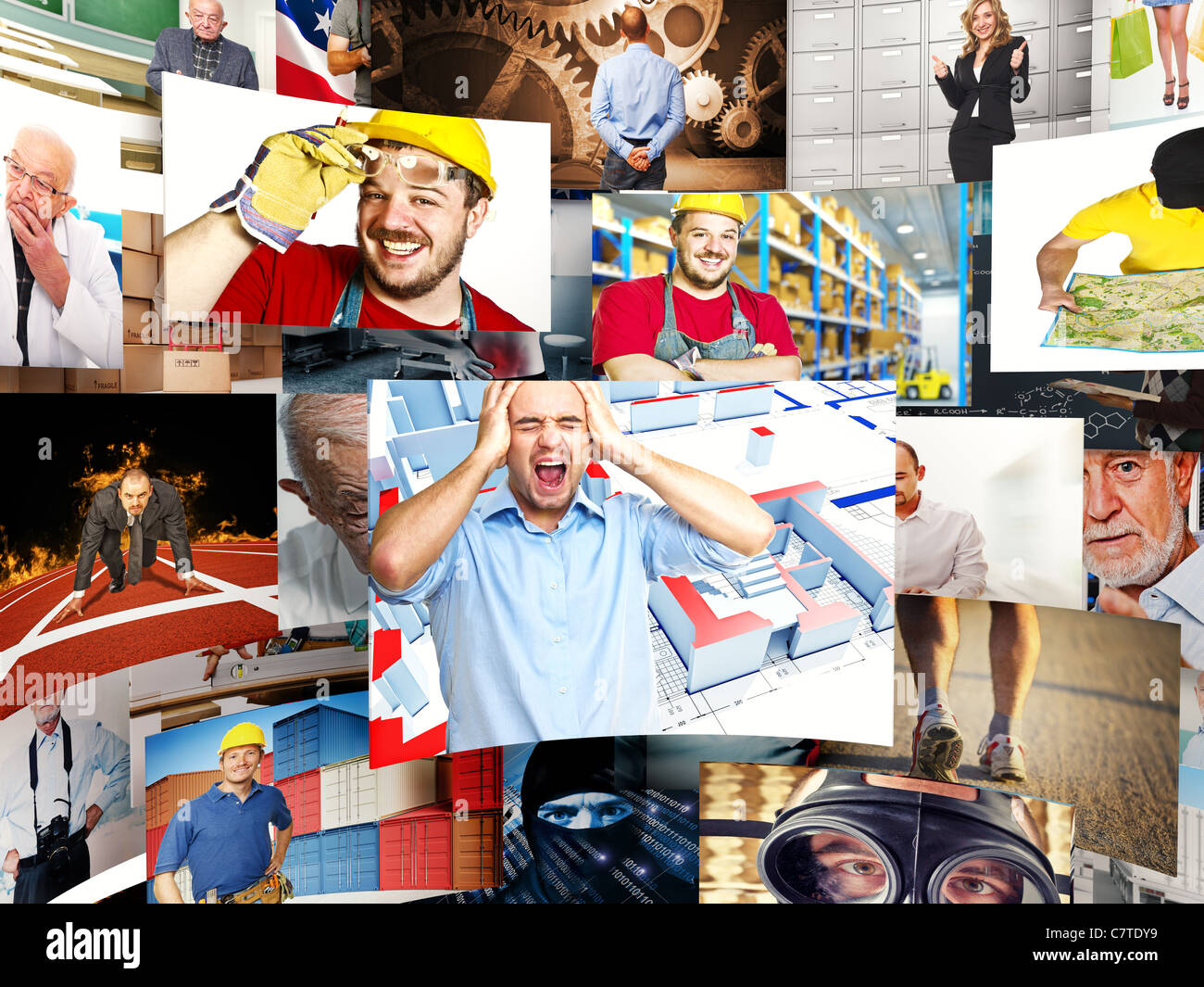 collection of different people working Stock Photo - Alamy
