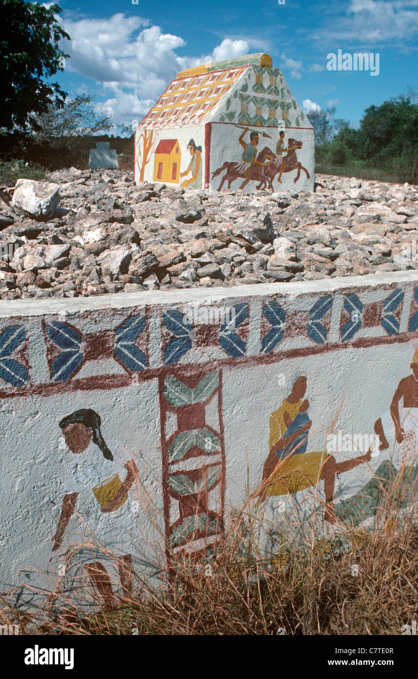 A decorated Mahafaly tomb, Andranovy South-west Madagascar Stock Photo ...