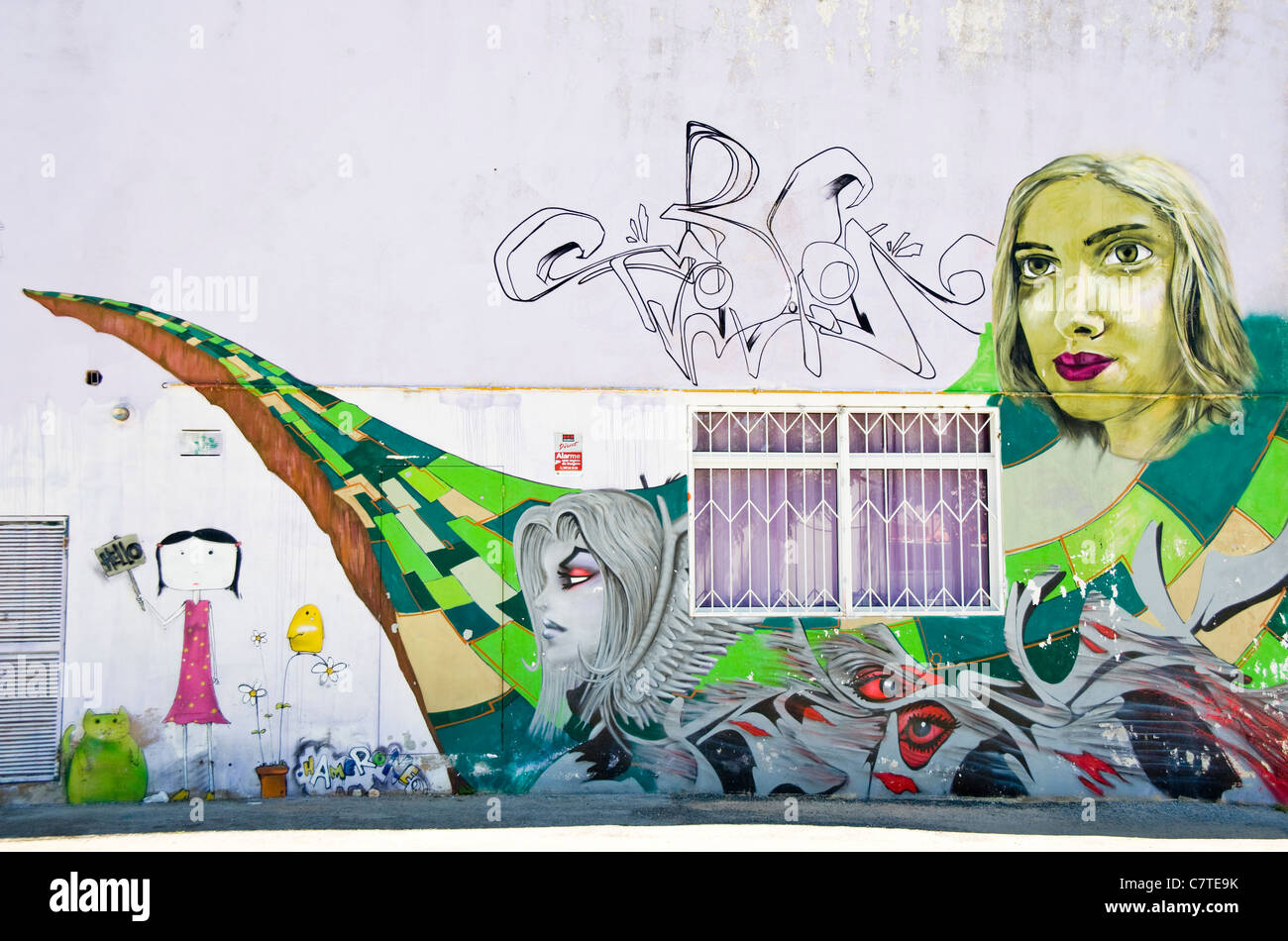 Street graffiti art taken in Olhão , Portugal , Europe Stock Photo - Alamy