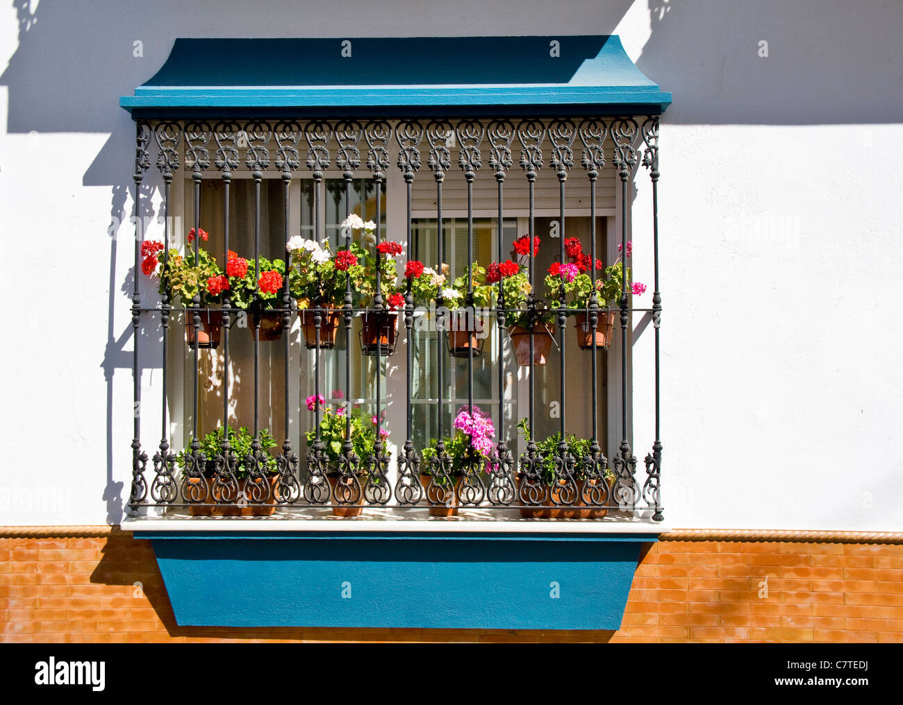 Local house window Ayamonte town, Costa De La Luz, Spain Stock Photo ...
