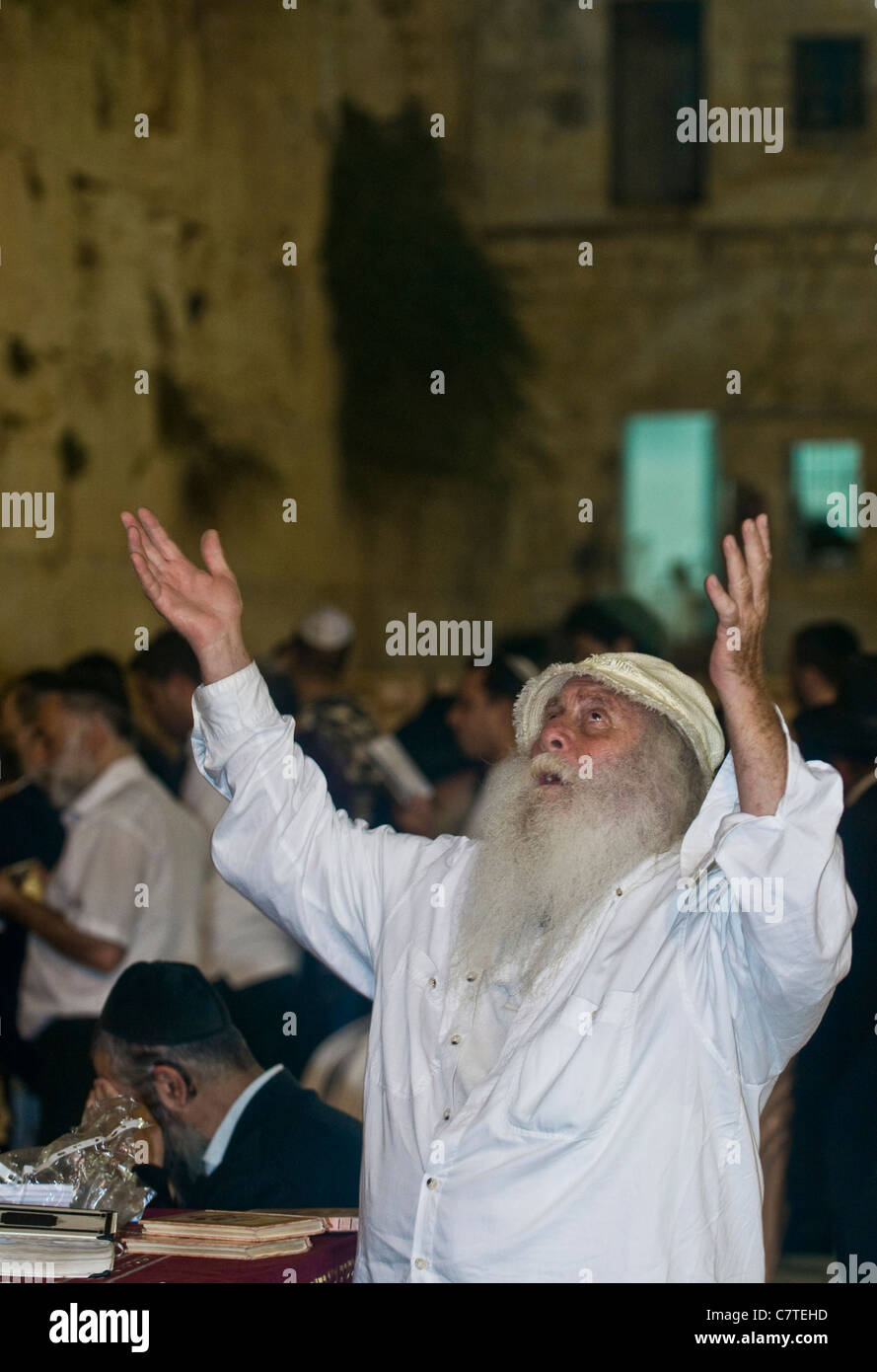 Jewish men prays during the penitential prayers the "Selichot" held on ...