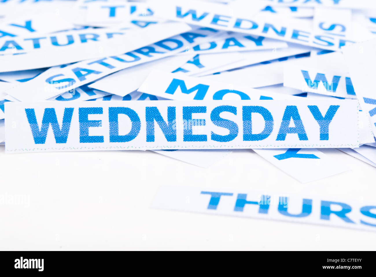 Wednesday word texture background Stock Photo - Alamy