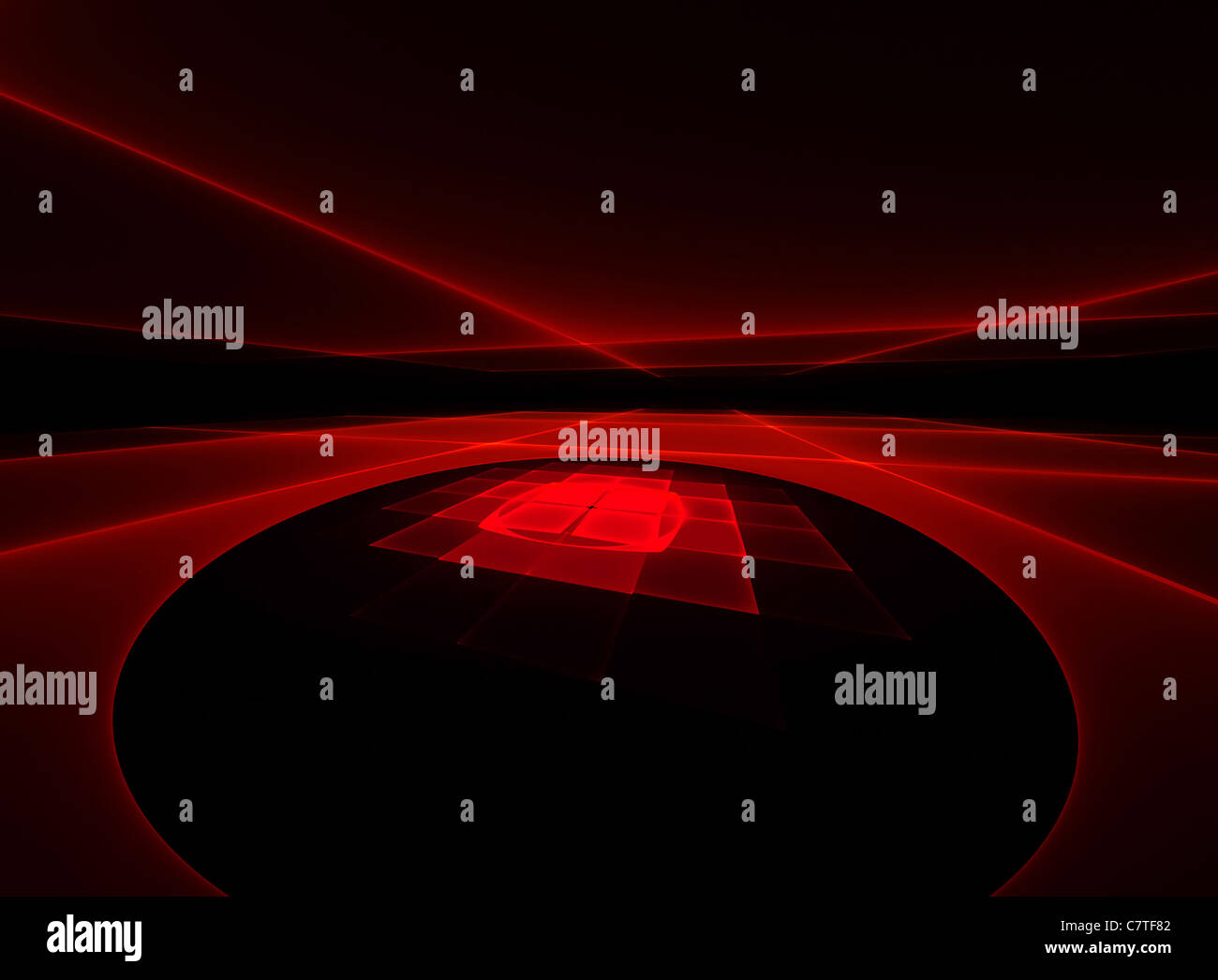Abstract perspective red 3D tech surface Stock Photo - Alamy