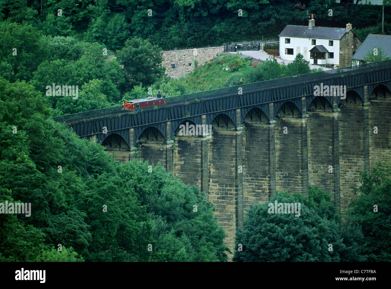 The Pontcysyllte Aqueduct, a 1,000-foot bridge that carries the ...