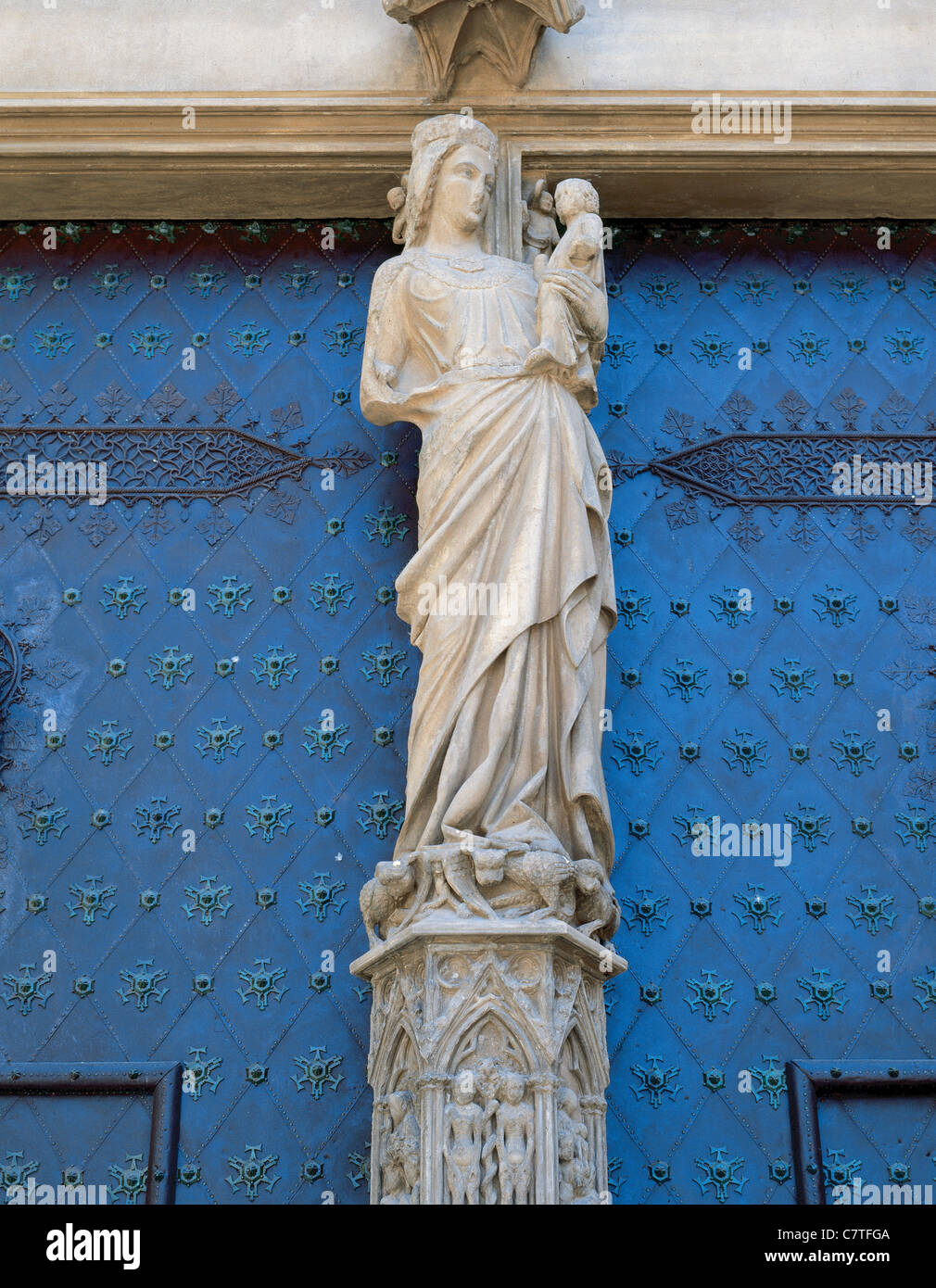 Gothic Art. Spain. Mullion Virgin by the Master Bartomeu. Door of the ...