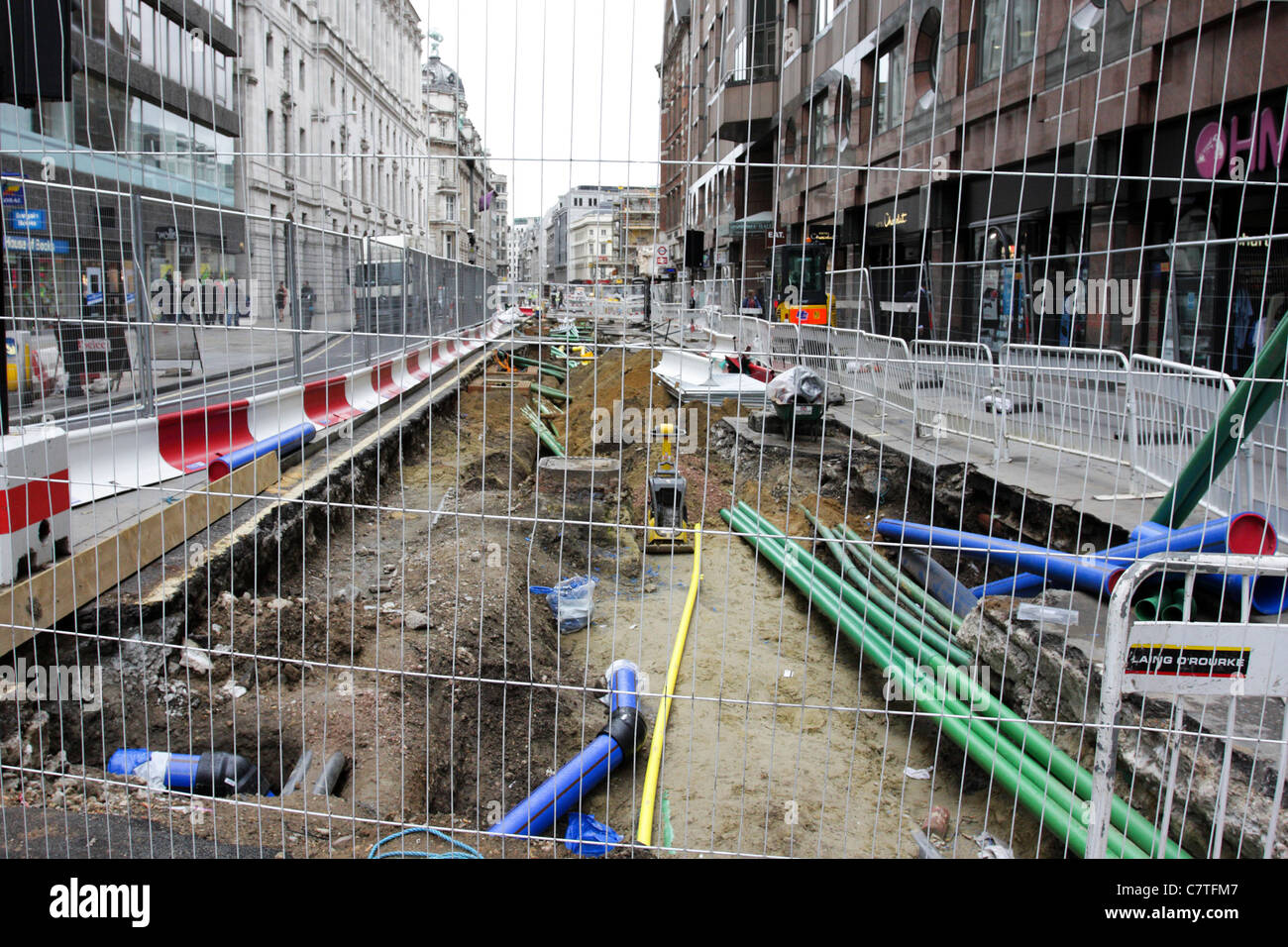 The Crossrail redevelopment at Moorgate Station in the City of London ...