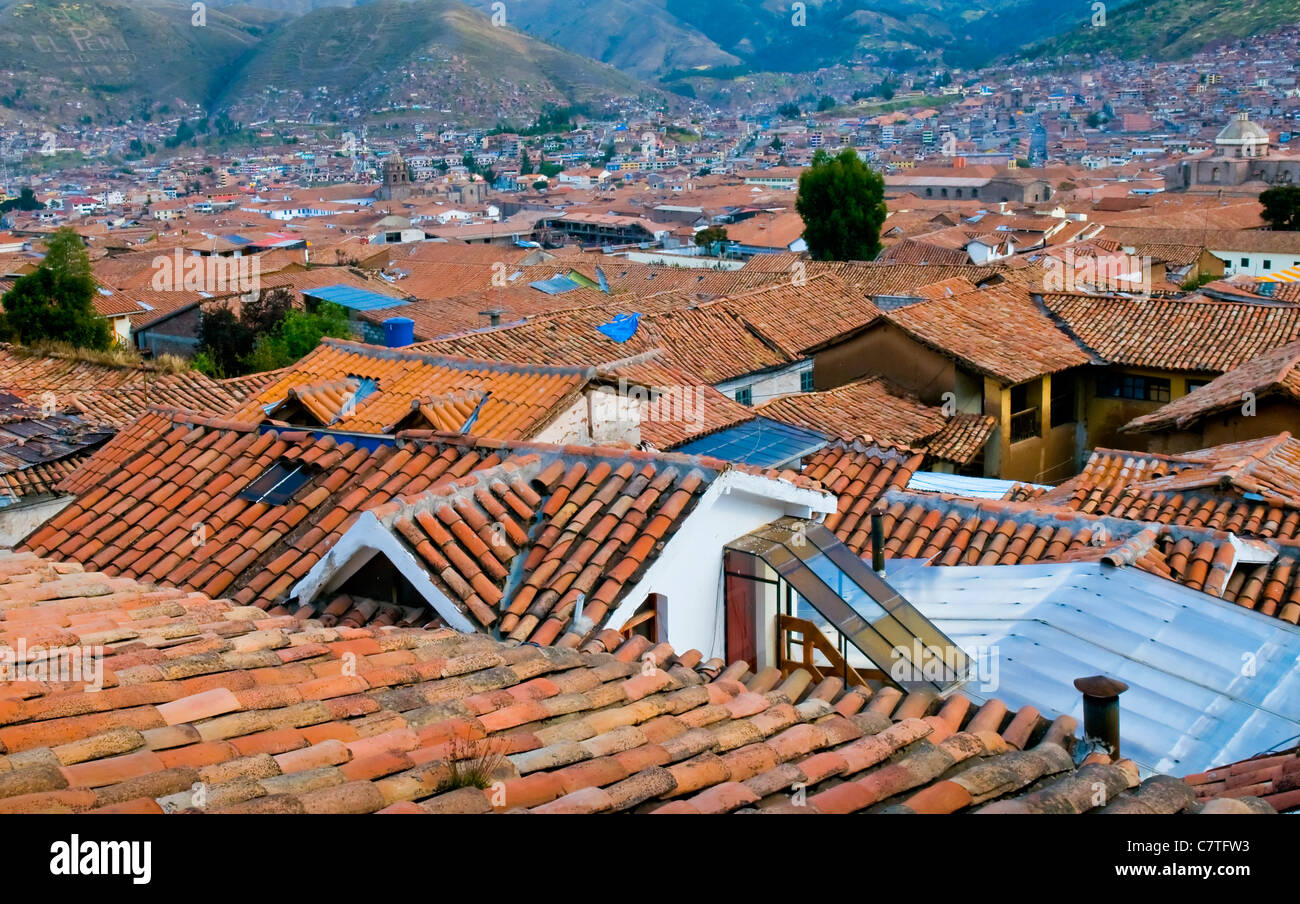 View of the Peruvian city of Cusco the former capital of the Incan ...