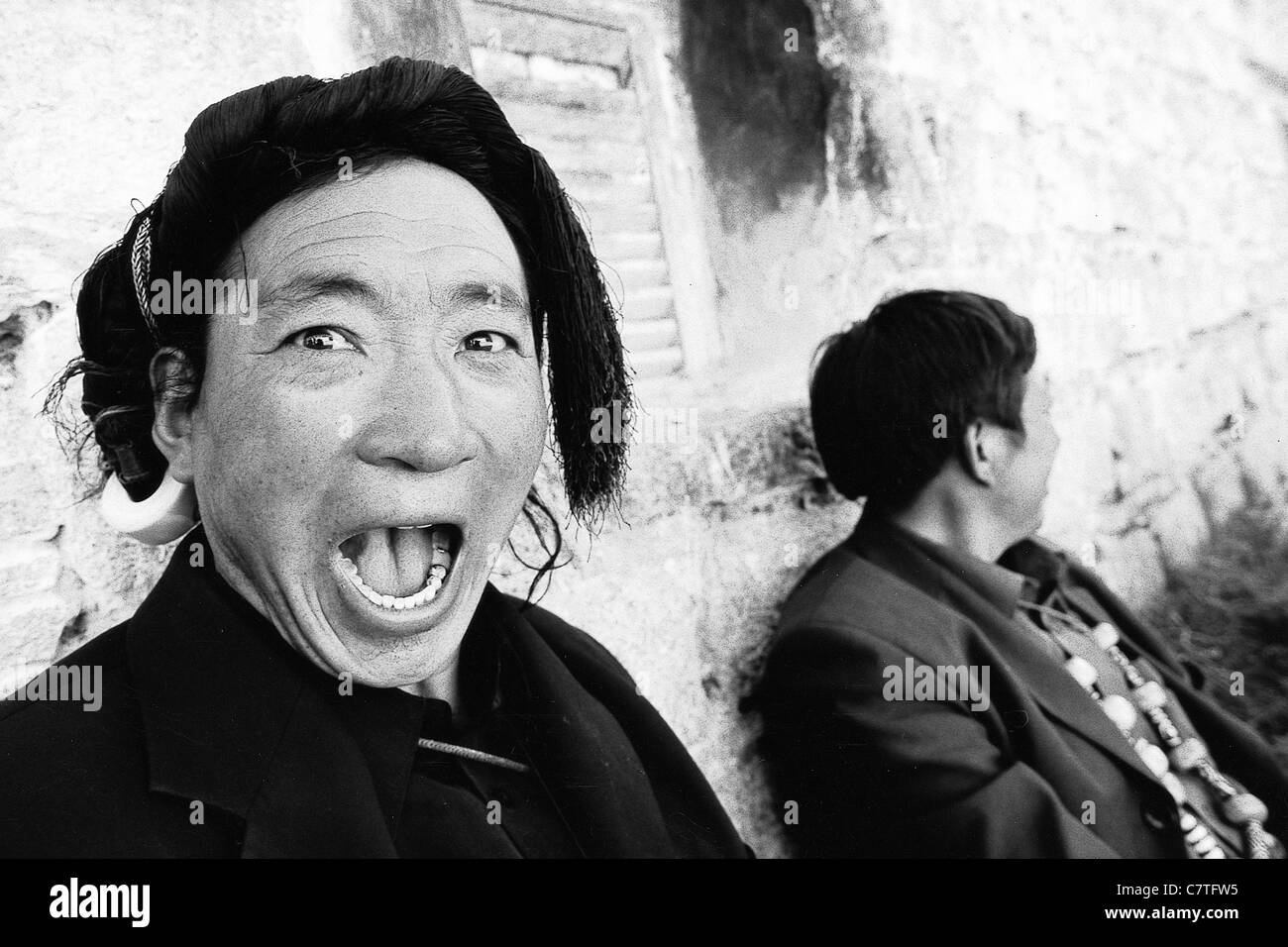 Tibetan faces Black and White Stock Photos & Images - Alamy