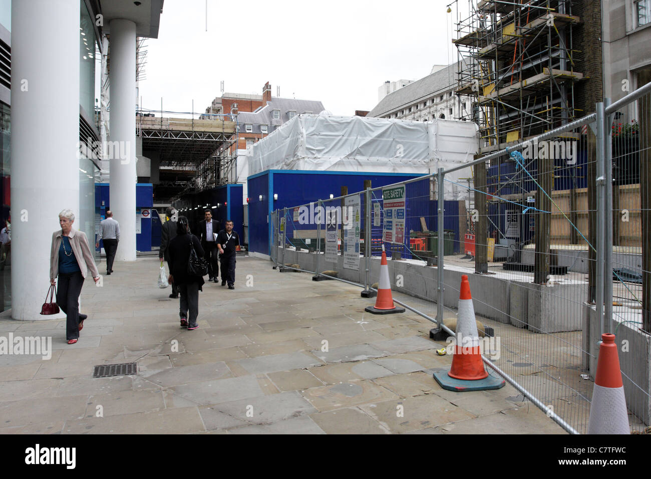 The Crossrail redevelopment at Moorgate Station in the City of London ...
