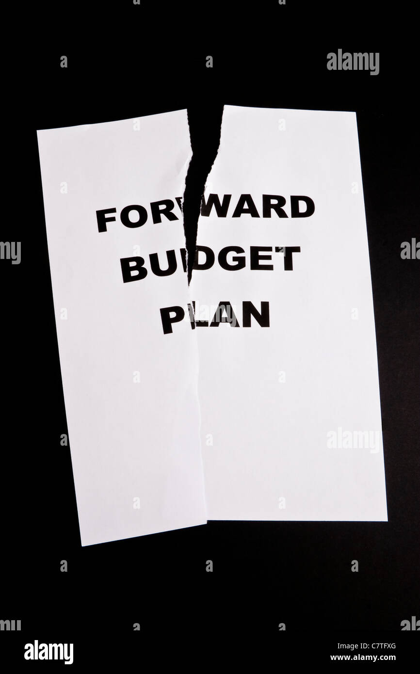 Forward Budget plan torn in two Stock Photo - Alamy