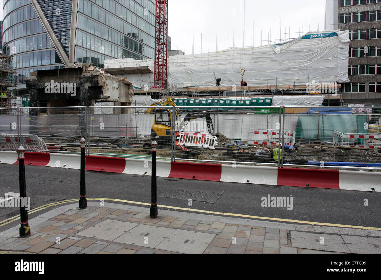 The Crossrail redevelopment at Moorgate Station in the City of London ...