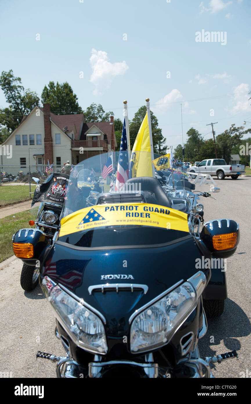 Motorcycle of Patriot Guard Rider at the funeral of a fallen Marine ...