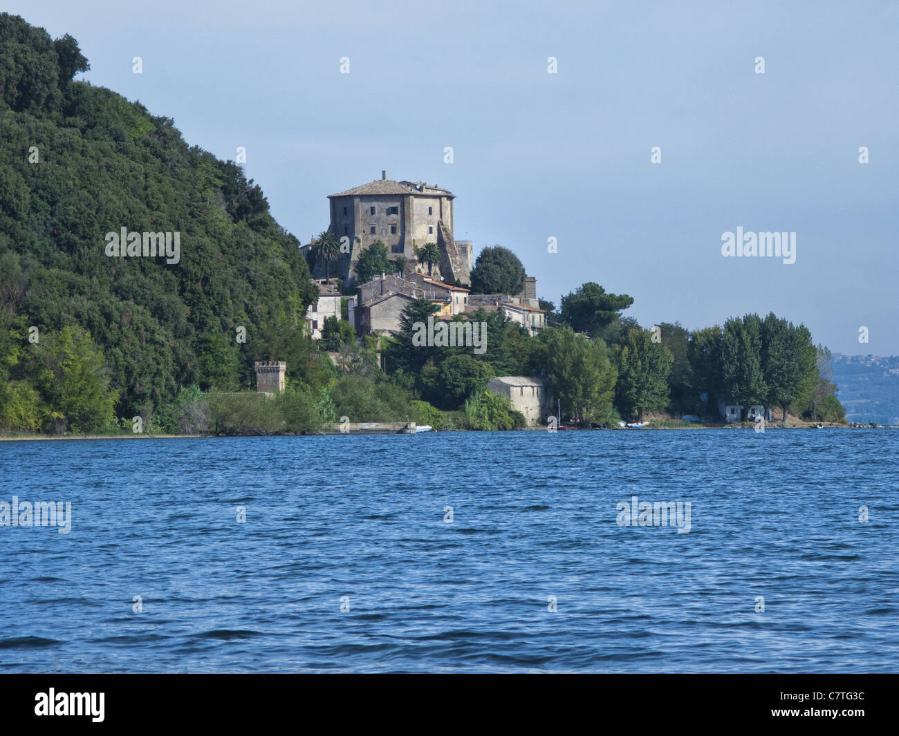 Lago di bolsena geology water promontory landscape hi-res stock ...