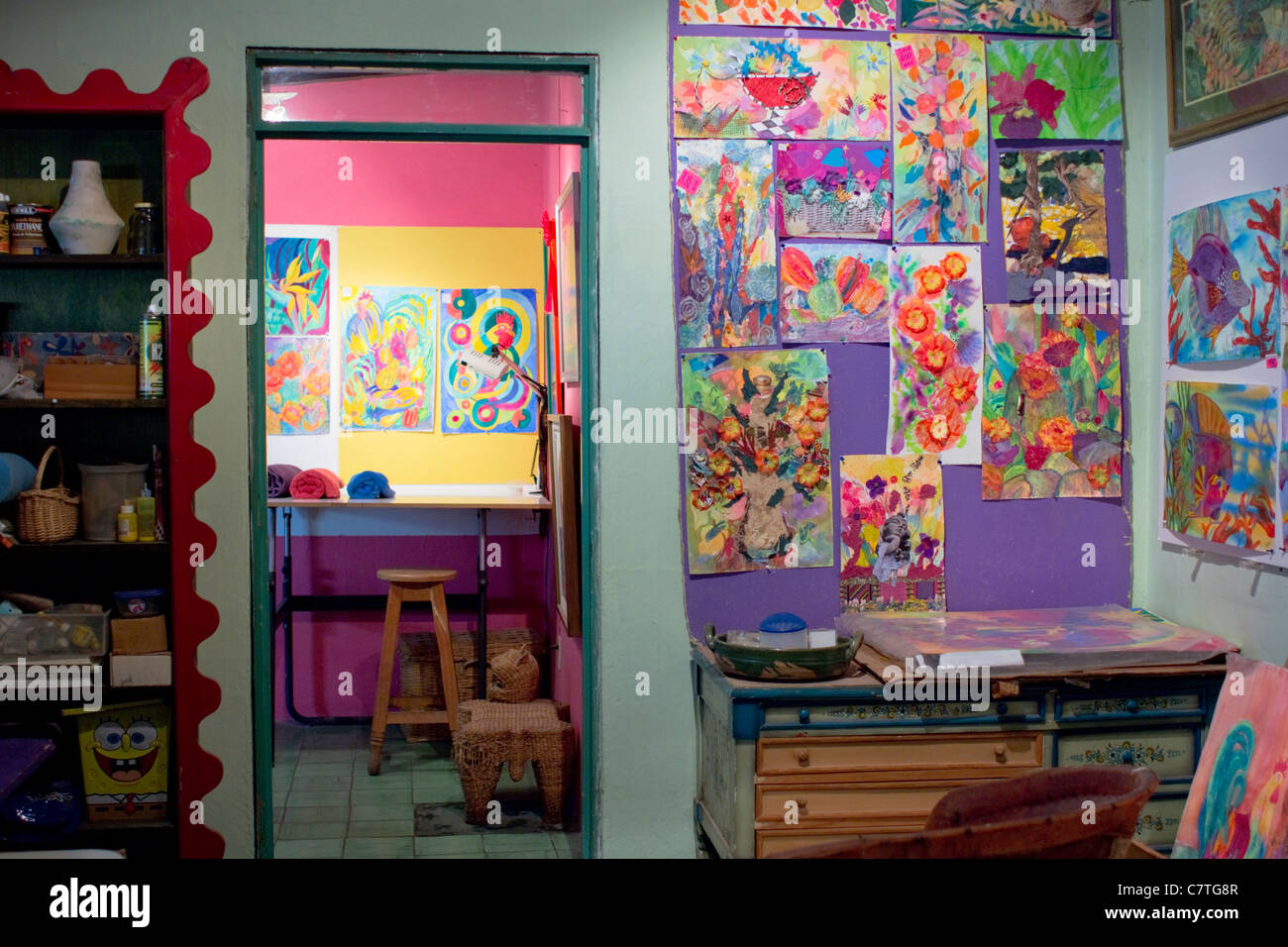 Artist Ken Gosh's El Gallo studio gallery, Ajijic, Chapala, Jalisco ...