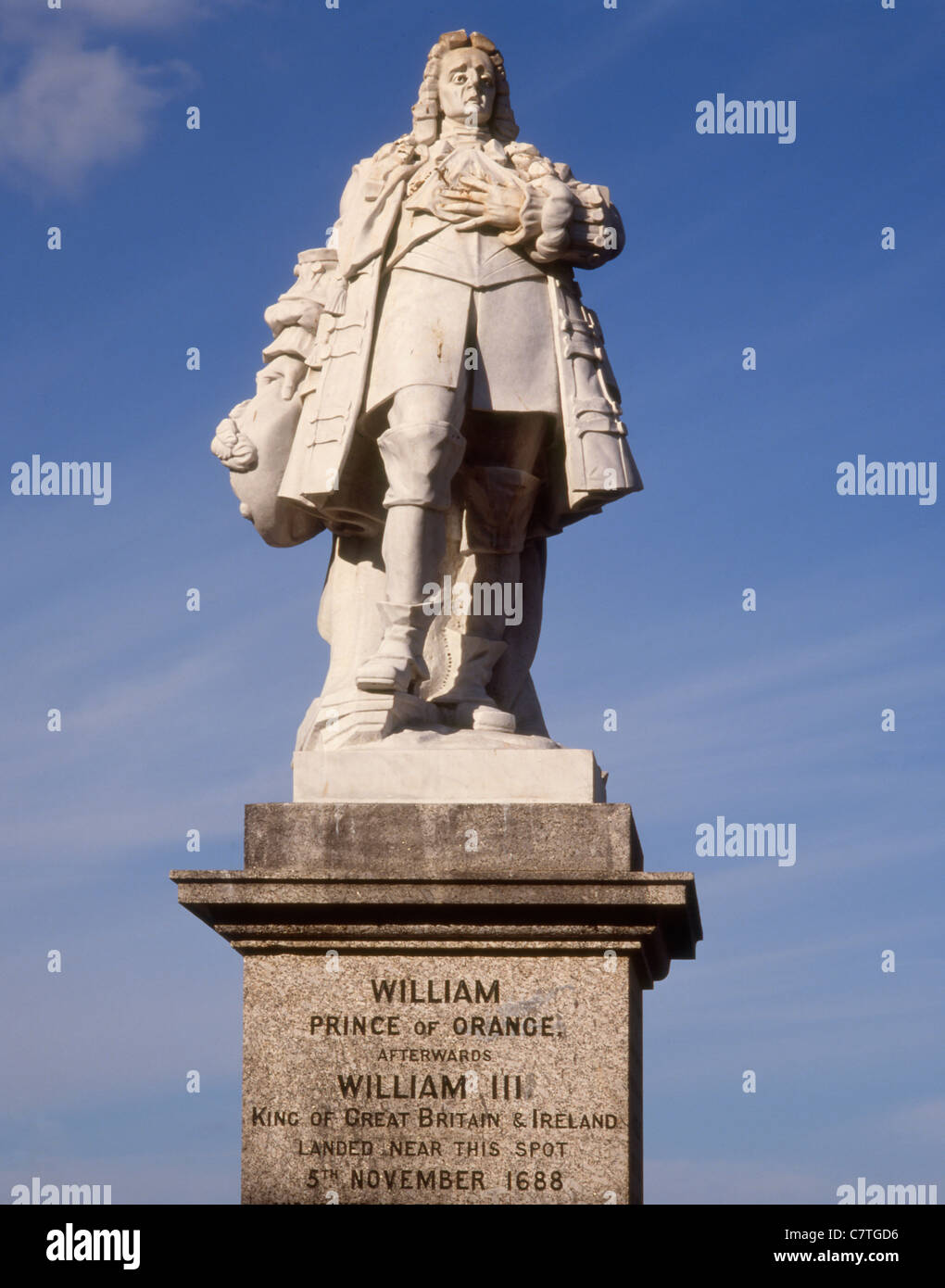 England Devon Brixham King William statue Stock Photo - Alamy