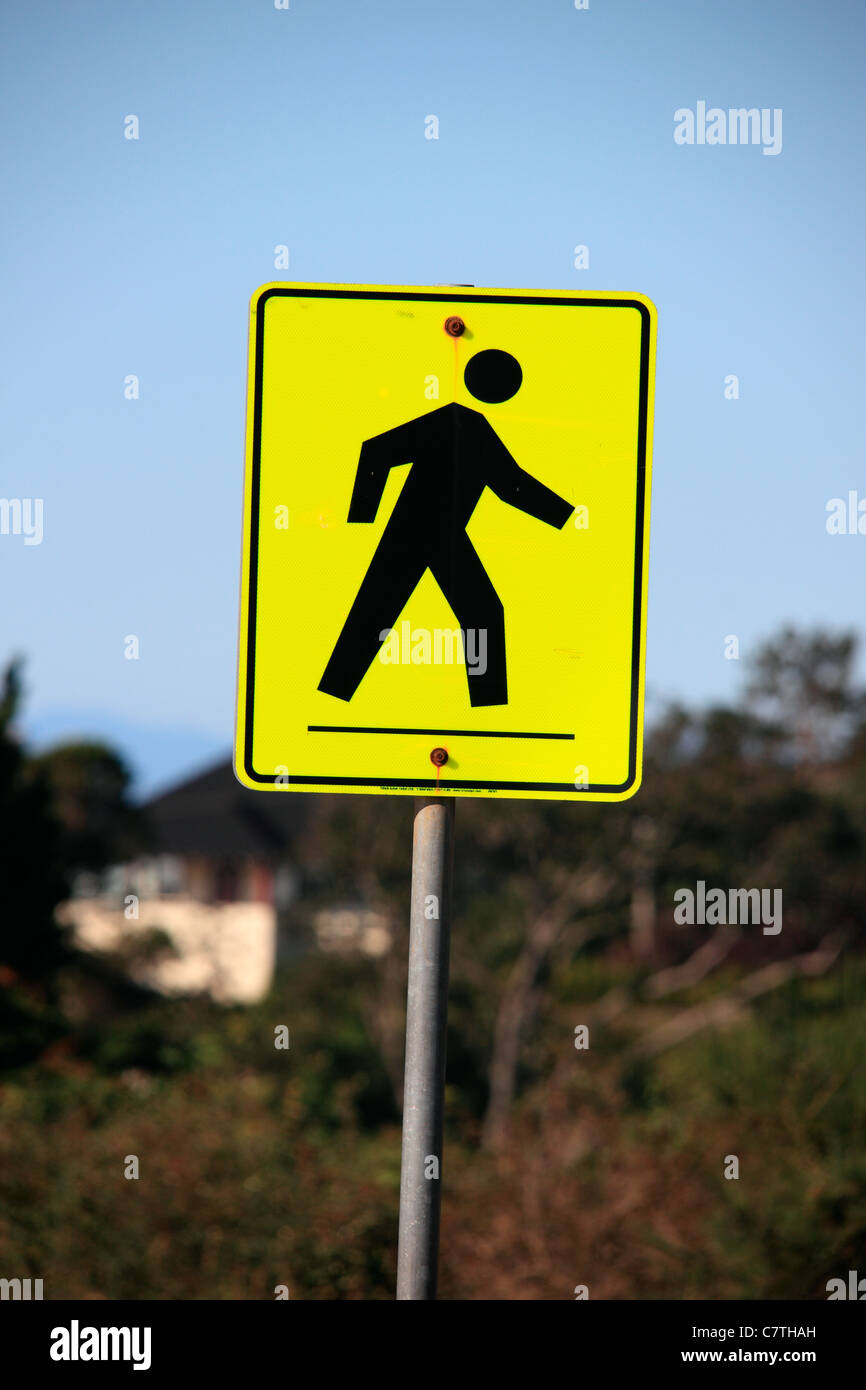 Yellow Pedestrian Crosswalk Sign High Resolution Stock Photography and ...