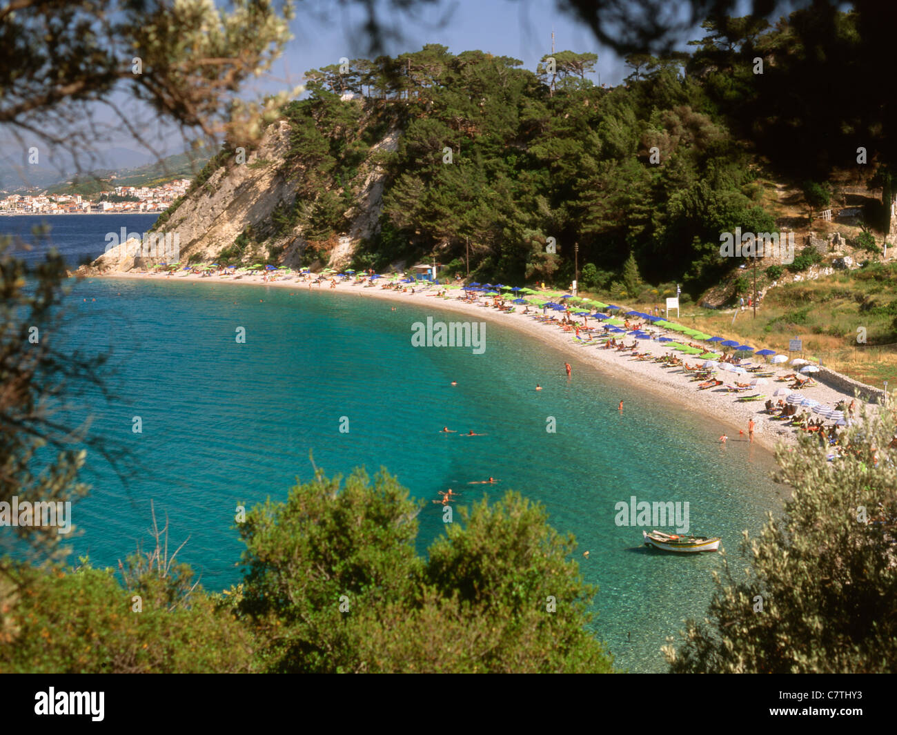 Greece Northeast Aegean islands Samos beach near Avlakia Stock Photo ...