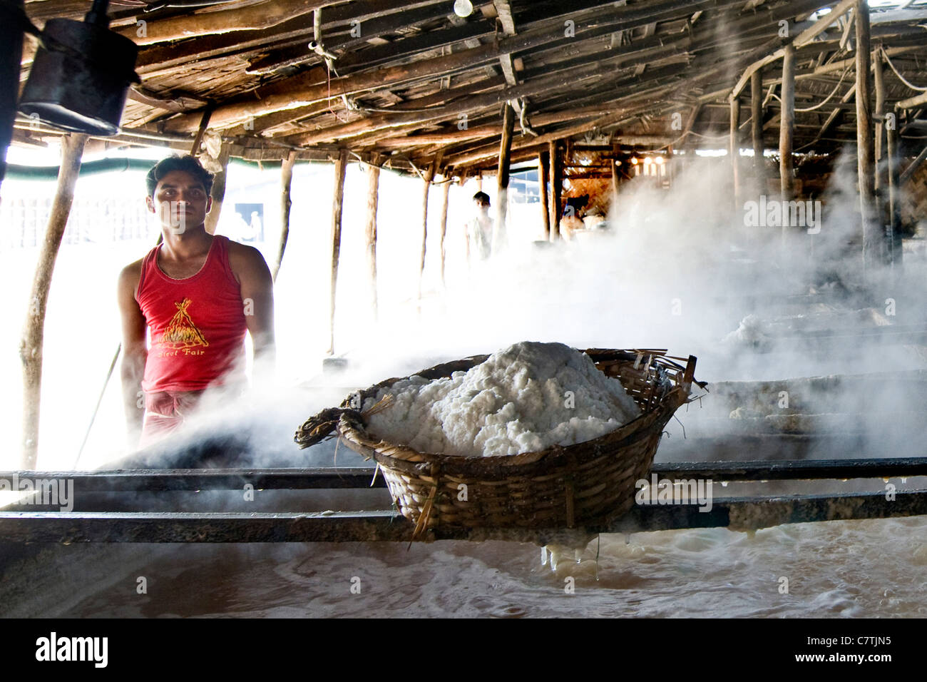 Bangladesh, workers in salt plant Stock Photo - Alamy