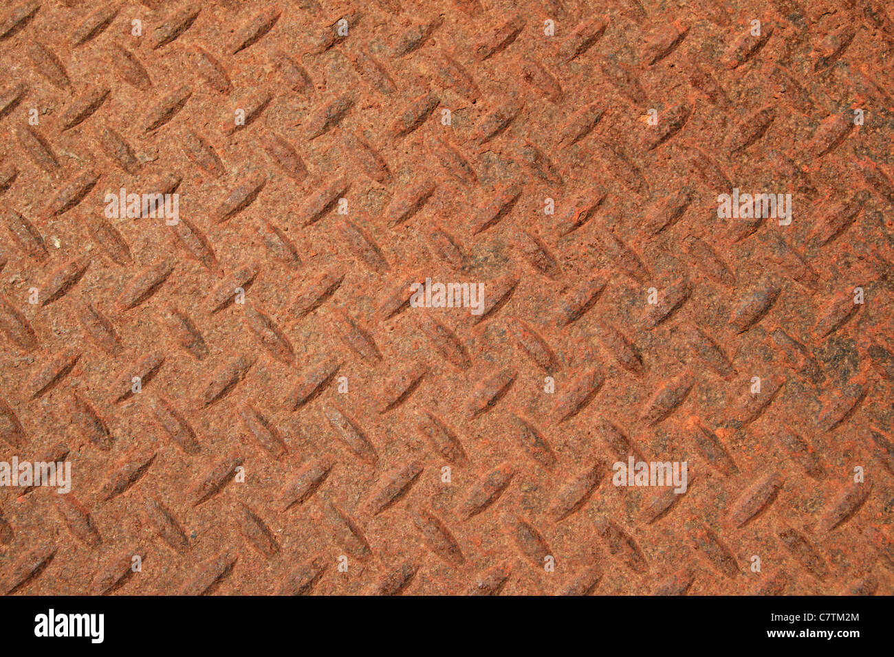 rusty textured steel panel with raised diamond pattern Stock Photo - Alamy