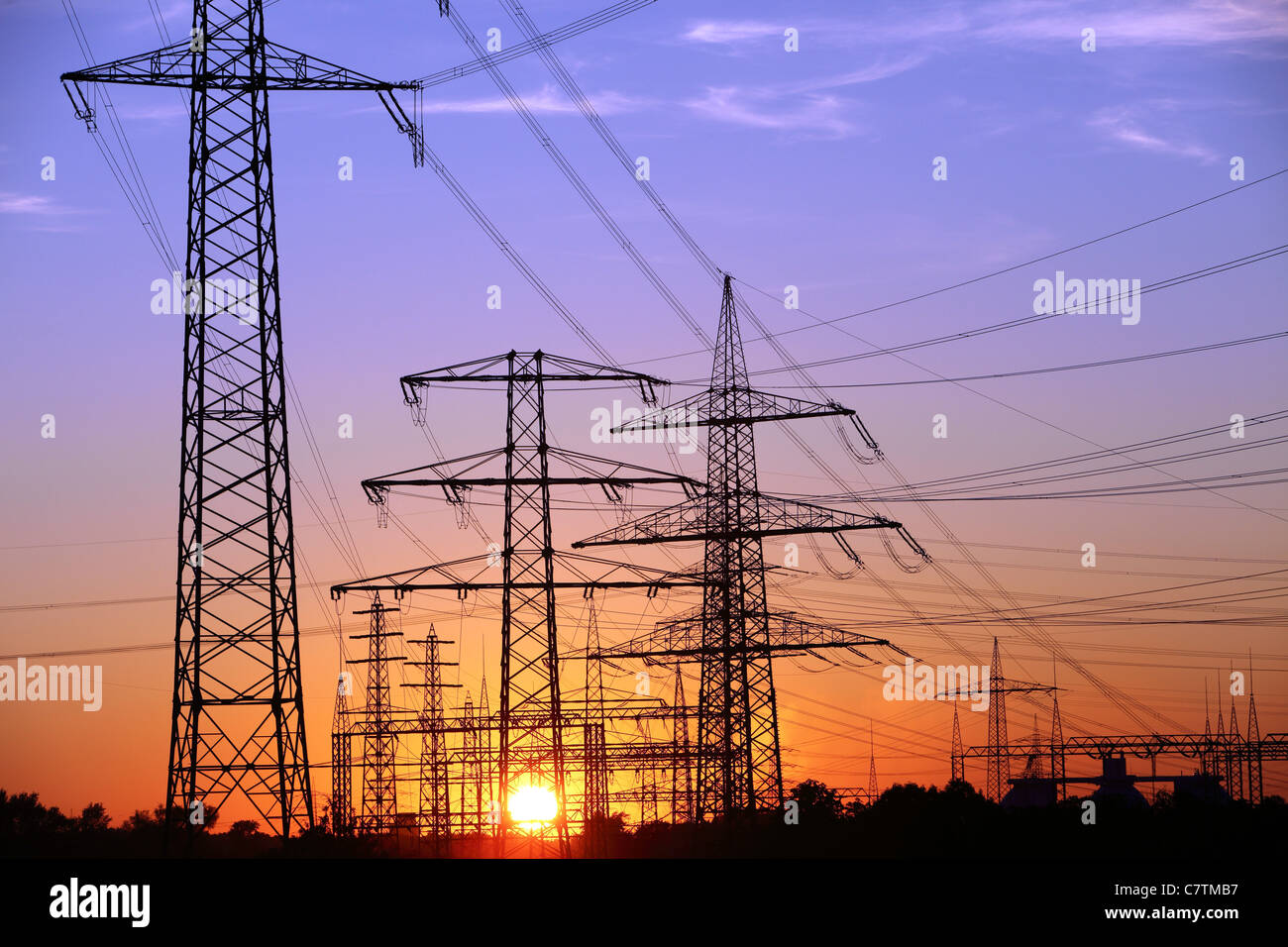 High voltage pylons hi-res stock photography and images - Alamy