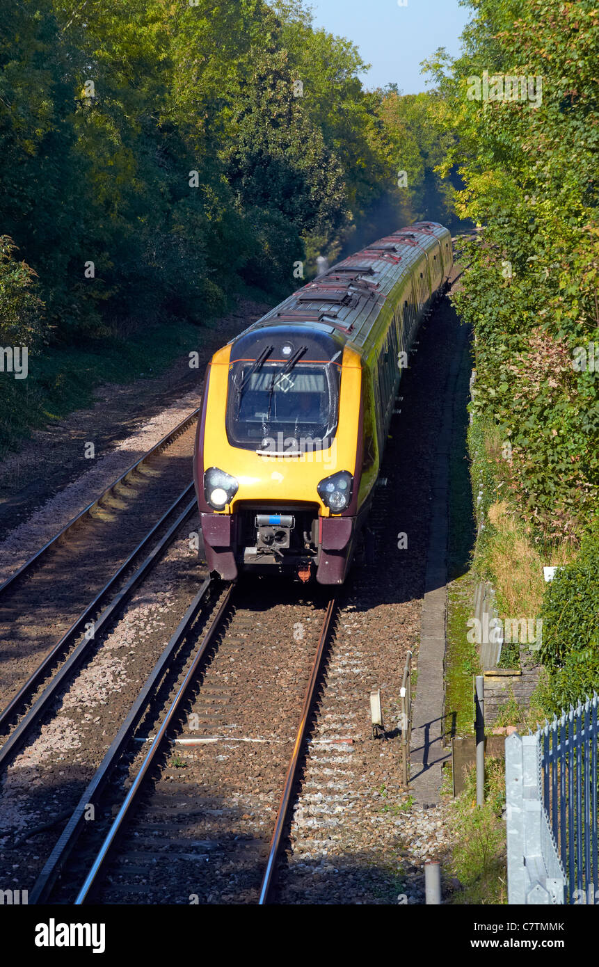 Cross Country train on the South Western mainline (London-Bournemouth ...