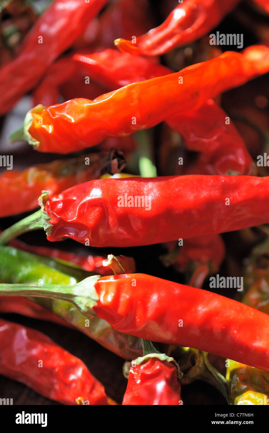 Macro shots of red Chili Peppers Stock Photo - Alamy