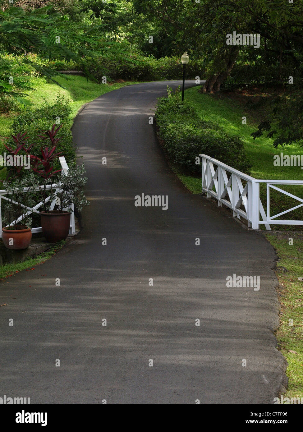 A charming little road in Castrie, St. Lucia, West Indies, Caribbean ...