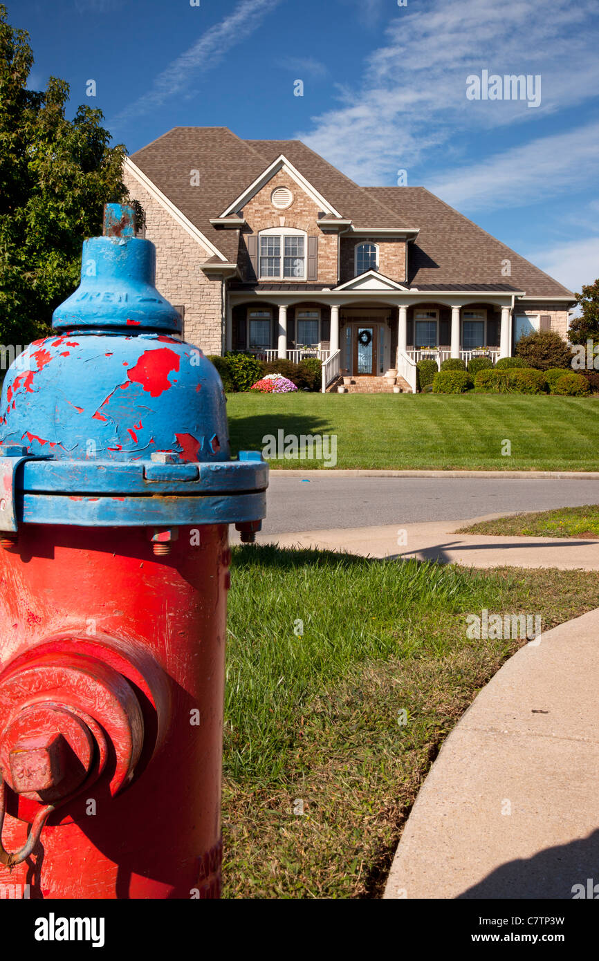 Fire hydrant in a housing subdivision near Nashville Tennessee USA ...