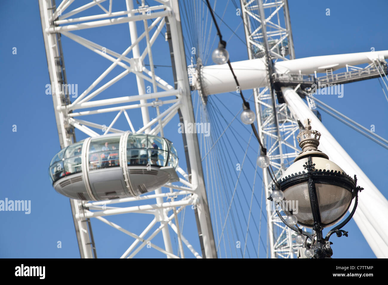 Passenger capsule on the London Eye, the Millennium Wheel Stock Photo ...