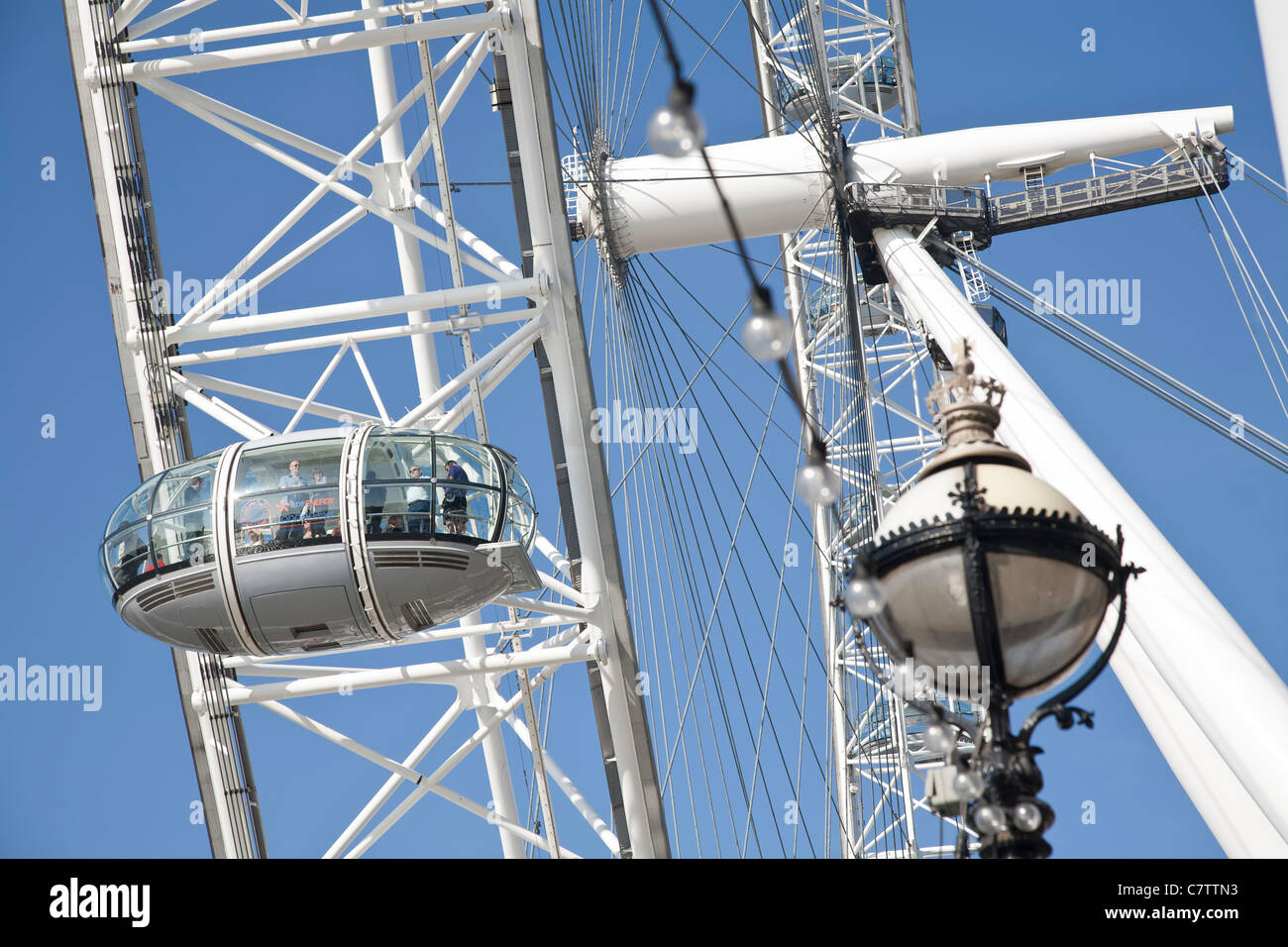 Passenger capsule on the London Eye, the Millennium Wheel Stock Photo ...