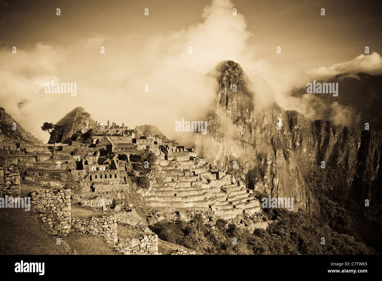 Machu Picchu and Wayna Picchu (Young Peak Stock Photo - Alamy