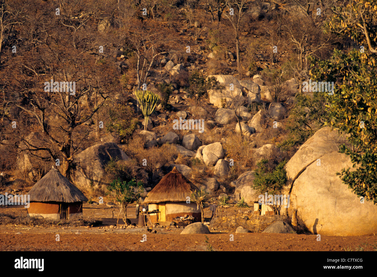 Africa, Zimbabwe: huts in a village Stock Photo - Alamy