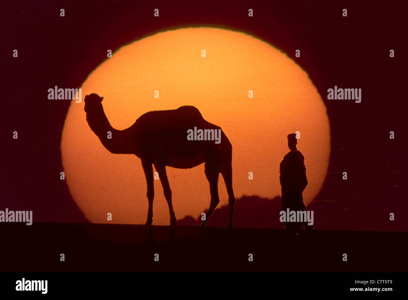 Africa,Morocco. Sunset in Sahara desert Stock Photo - Alamy