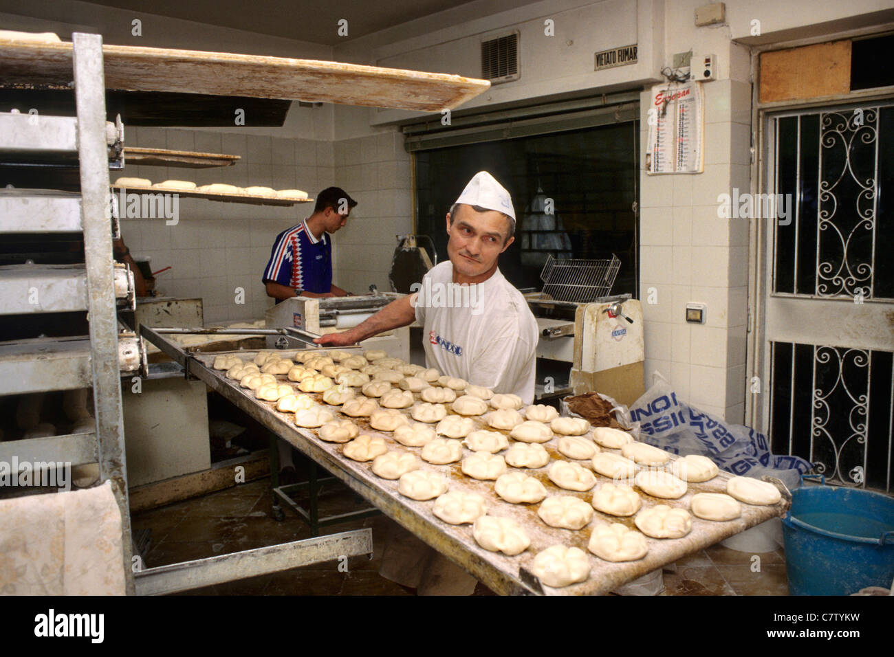 Baker at work Stock Photo - Alamy