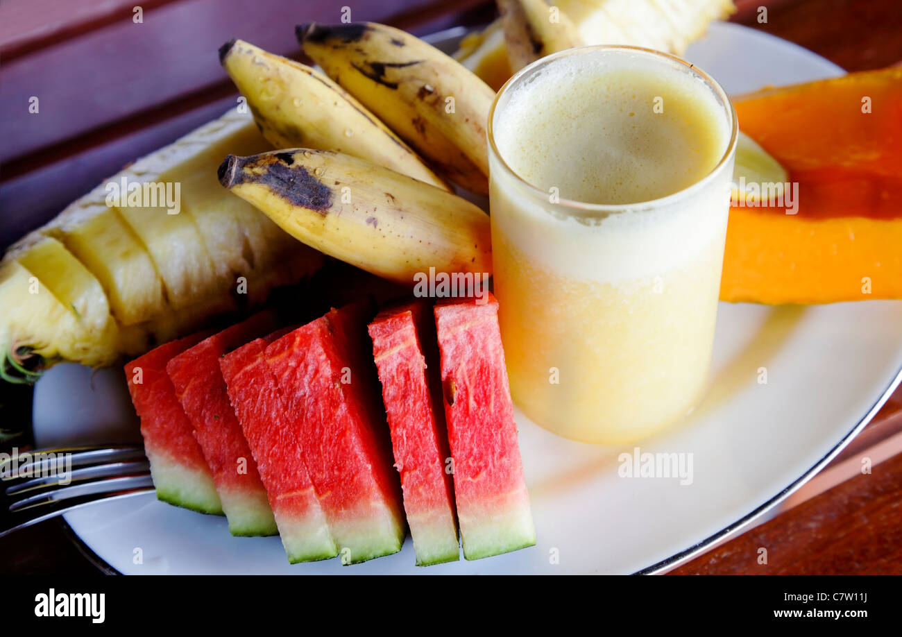 healthy fresh fruit daily requirement, pineapple, water melon, paw paw ...