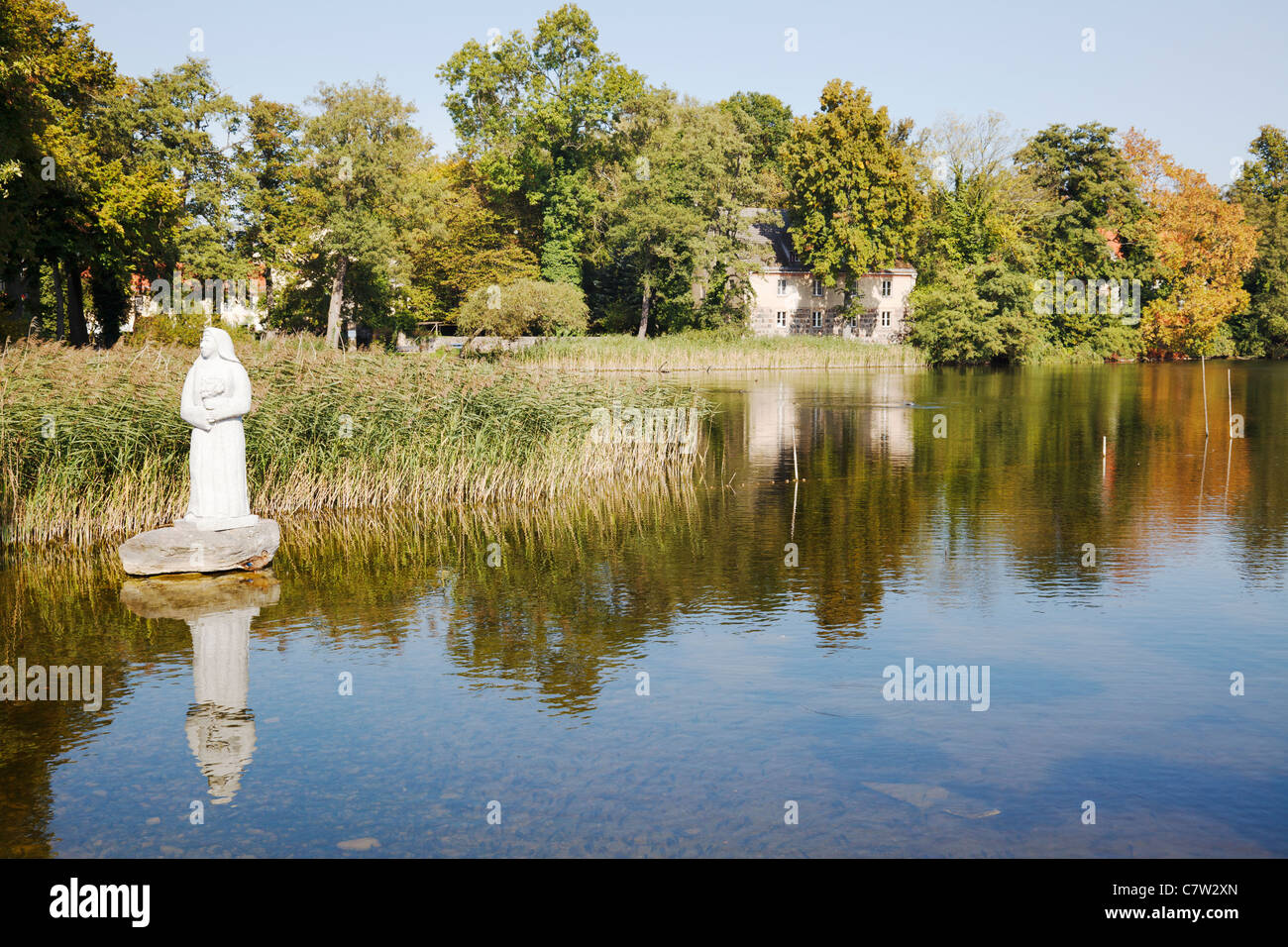 Wutzsee, Lindow with Amelie sculpture, Brandenburg, Germany Stock Photo ...