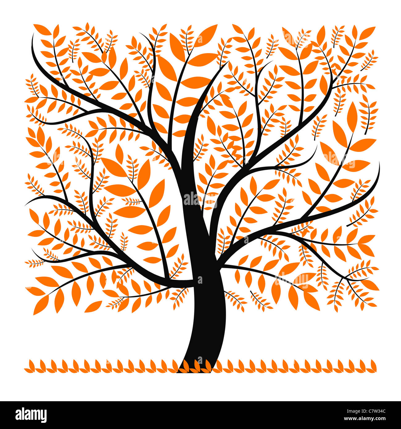 Abstract autumn tree isolated on white background Stock Photo - Alamy
