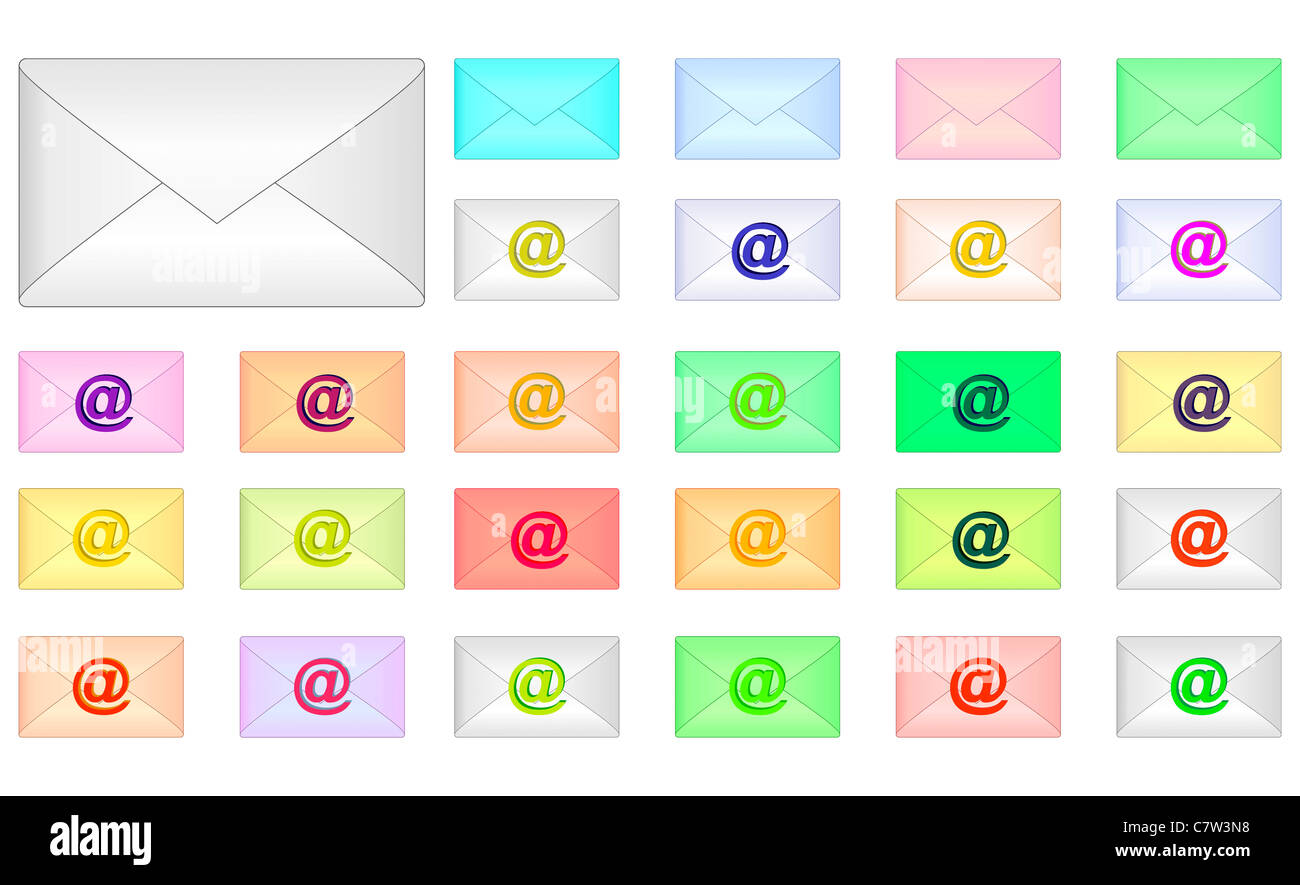 e-mail sign on letters Stock Photo - Alamy