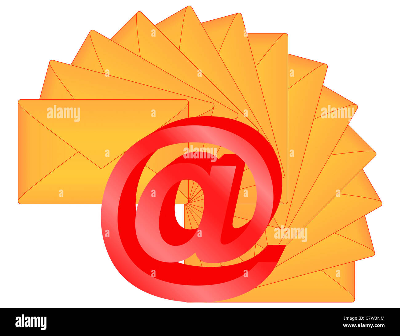 e-mail sign over letters Stock Photo - Alamy