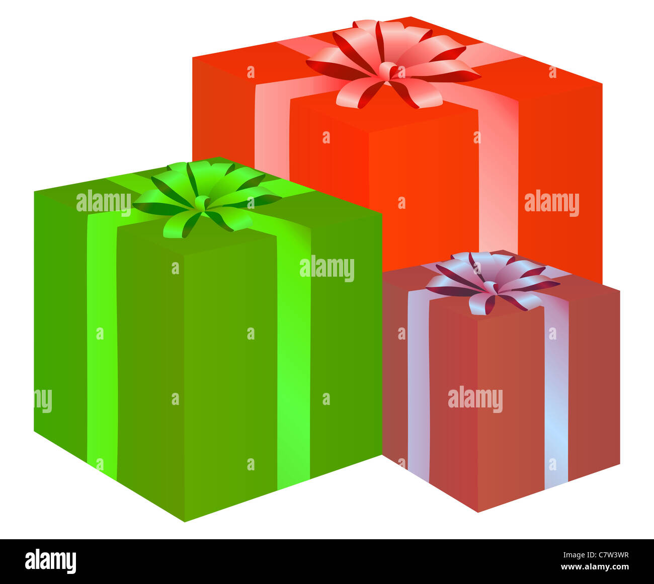 three presents illustration Stock Photo - Alamy