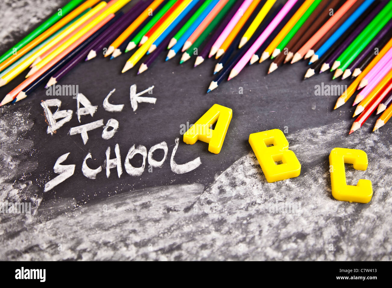 Learning at school - blackboard, chalk Stock Photo - Alamy